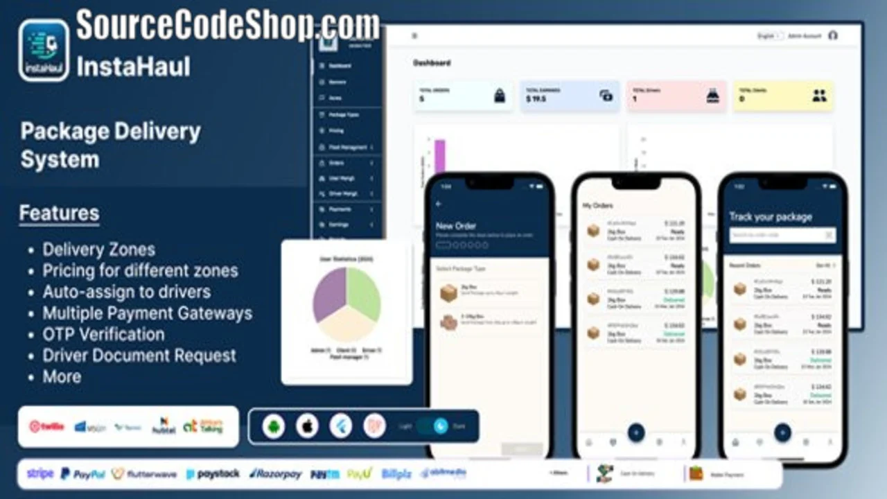 Source Code Shop — InstaHaul v1.2 – Package Courier Delivery App with ...